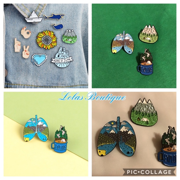 Jewelry | Lungs Mountains Outdoors Enamel Pin Brooch Vsco | Poshmark